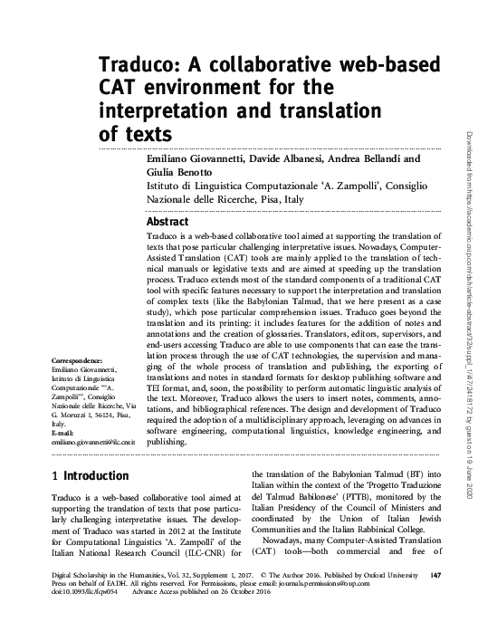 (PDF) Traduco: A collaborative web-based CAT environment for the ...