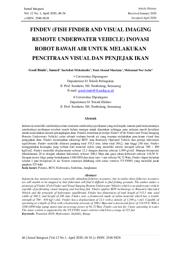 (PDF) Findev (Fish Finder and Visual Imaging Remote Underwater Vehicle ...