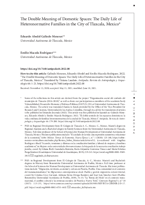 (PDF) The Double Meaning of Domestic Spaces: The Daily Life of ...