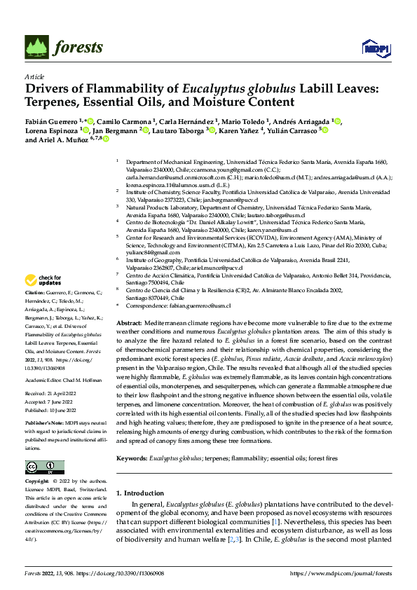 (PDF) Drivers of Flammability of Eucalyptus globulus Labill Leaves ...