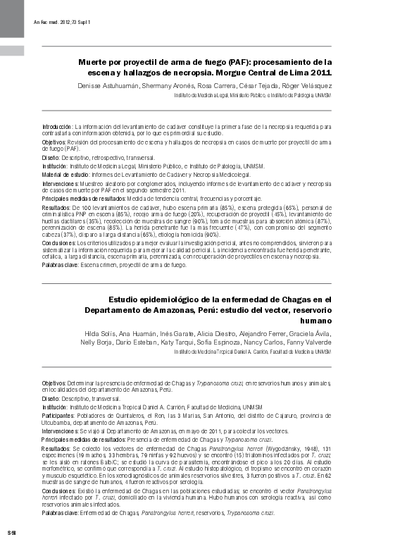 (PDF) Muerte por proyectil de arma de fuego (PAF): procesamiento de la escena y hallazgos de ...
