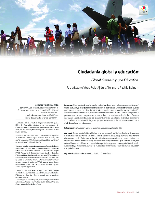 (PDF) Ciudadanía global y educación