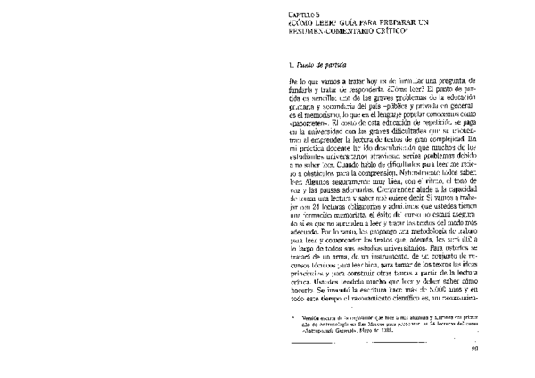 (PDF) ¿Cómo leer? Guía para preparar un resumen-comentario crítico
