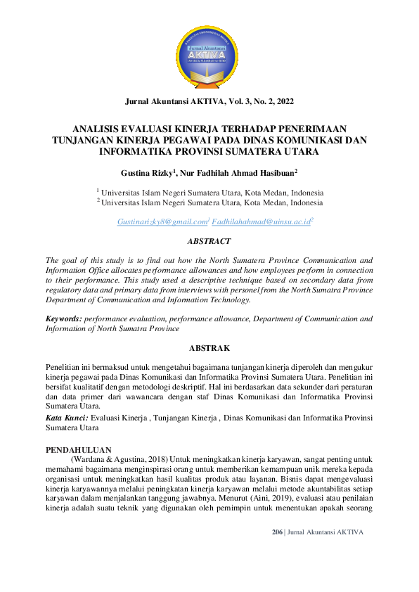 (PDF) Analisis Evaluasi Kinerja Terhadap Penerimaan Tunjangan Kinerja ... (PDF) Analisis Evaluasi Kinerja Terhadap Penerimaan Tunjangan Kinerja ...