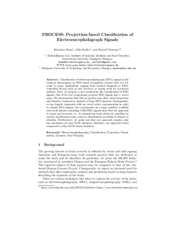(PDF) PROCESS: Projection-Based Classification of Electroencephalograph Signals