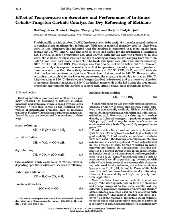 (PDF) Effect of Temperature on Structure and Performance of In-House Cobalt−Tungsten Carbide ...
