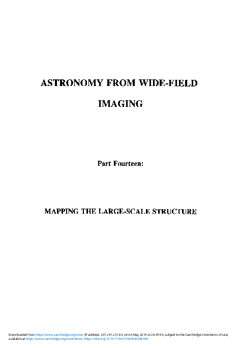 (PDF) Mapping the Large-Scale Structure