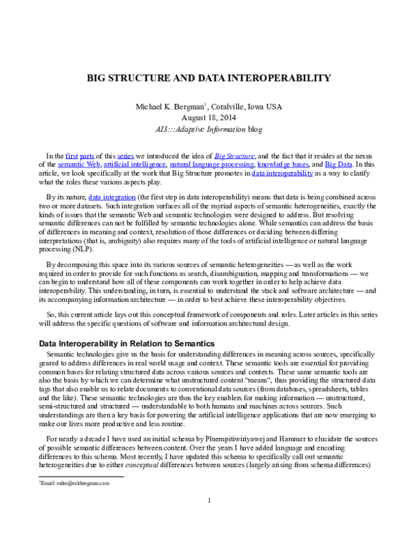 (PDF) Big Structure and Data Interoperability