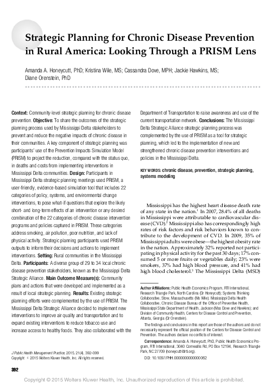(PDF) PRISM Model Overview