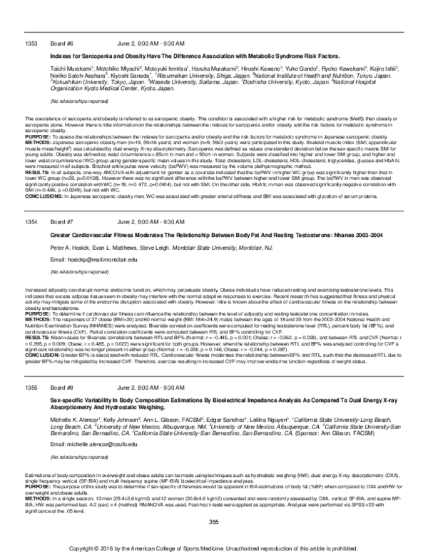 Pdf Sex Specific Variability In Body Composition Estimations By Bioelectrical Impedance