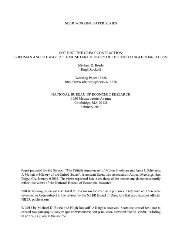 (PDF) Not Just the Great Contraction: Friedman and Schwartz’s A ...