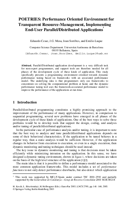 (PDF) POETRIES: Performance Oriented Environment for Transparent Resource-Management ...
