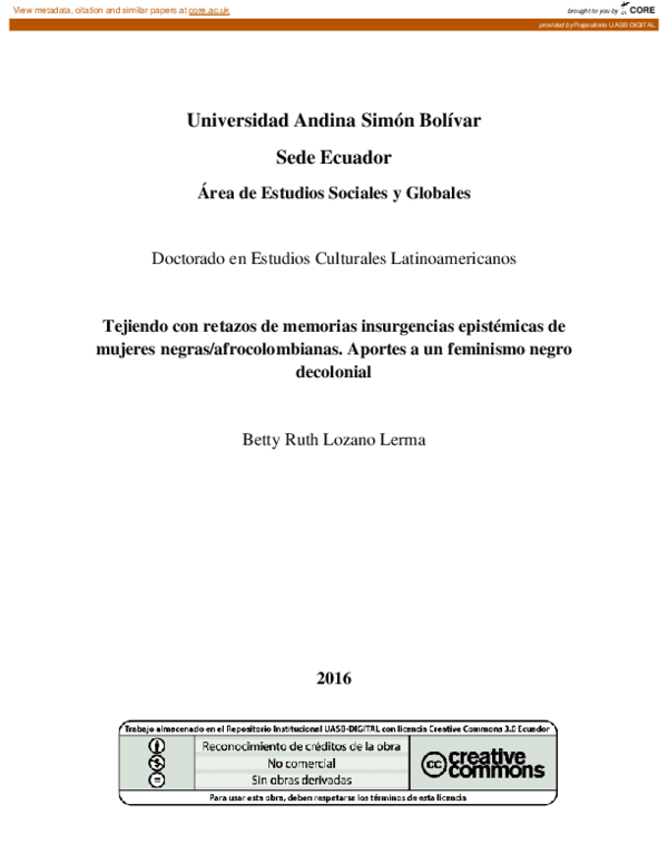(PDF) Tejiendo con retazos de memorias insurgencias epistémicas de ...