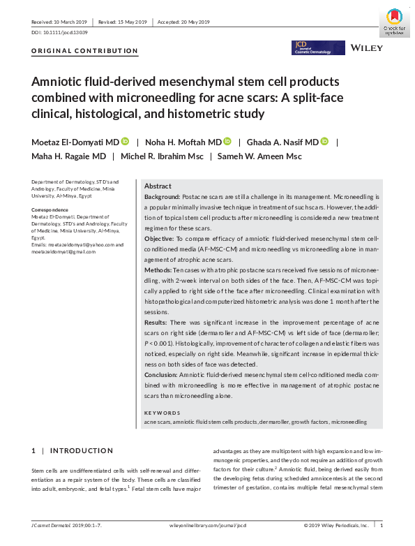 (PDF) Amniotic fluid‐derived mesenchymal stem cell products combined ...