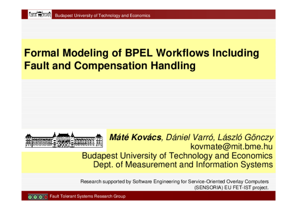 (PDF) Formal modeling of BPEL workflows including fault and compensation handling