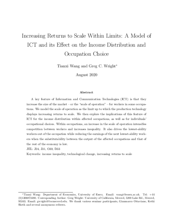 (PDF) Increasing returns to scale within limits: A model of ICT and its ...