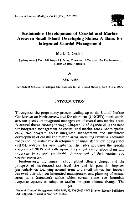 (PDF) Sustainable development of coastal and marine areas in small ...