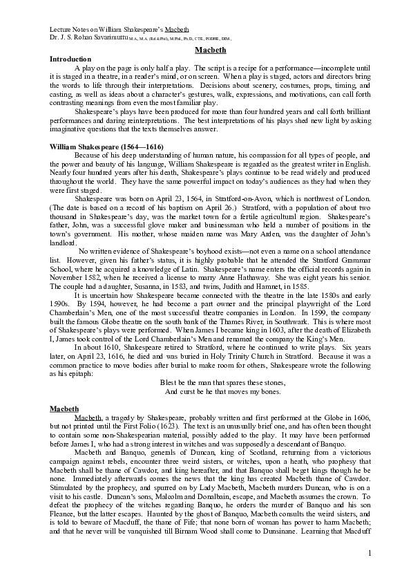 (DOC) Macbeth
