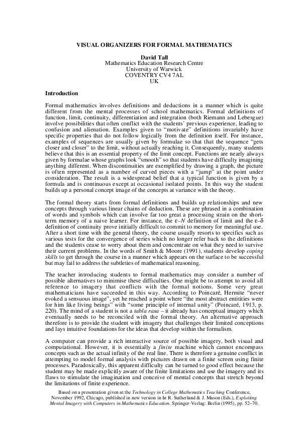 (PDF) Computer-Based Visual Organizers in Math