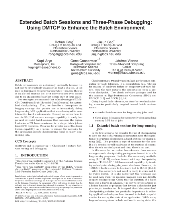 (PDF) Extended Batch Sessions and Three-Phase Debugging