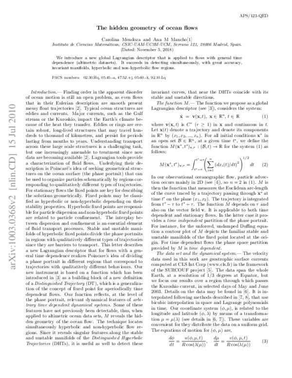 (PDF) Hidden Geometry of Ocean Flows