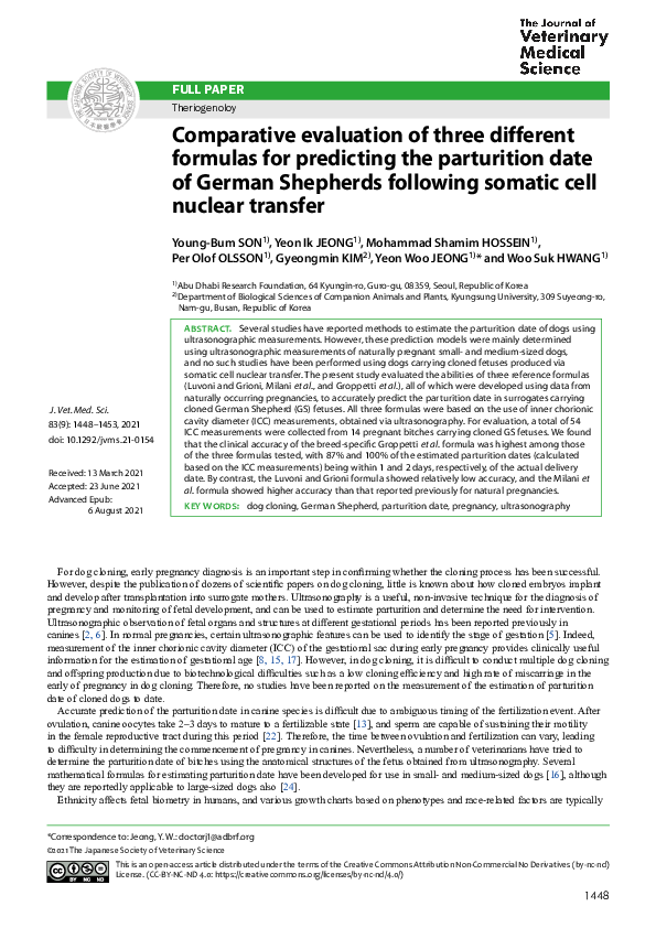 (PDF) Comparative evaluation of three different formulas for predicting ...