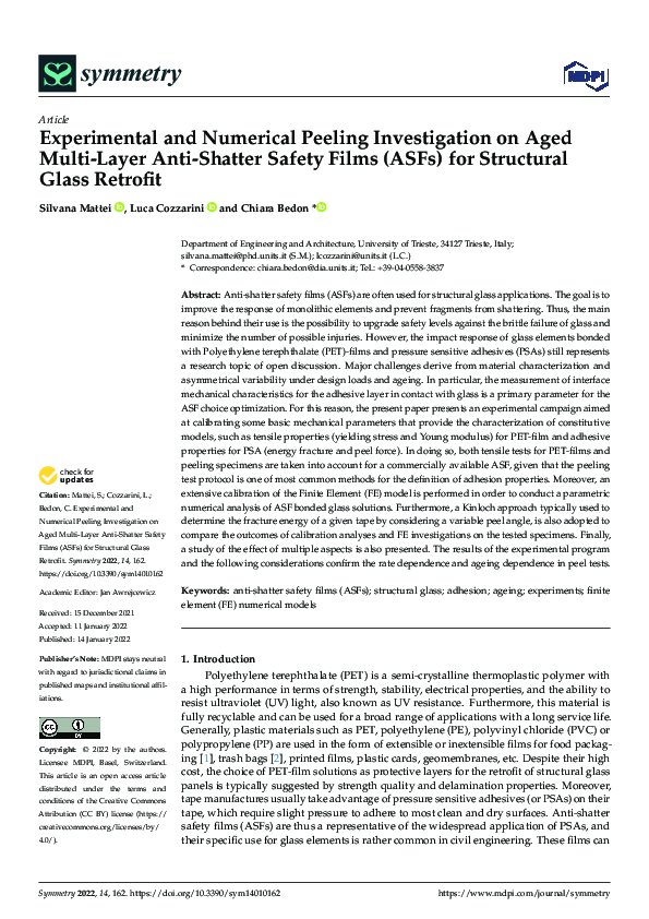 (PDF) Experimental and Numerical Peeling Investigation on Aged Multi ...