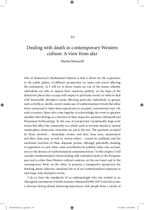 (PDF) Dealing with death in contemporary Western culture: A view from afar