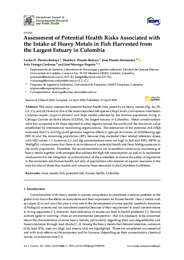 (PDF) Assessment of the Potential Health Risks Associated With the ...