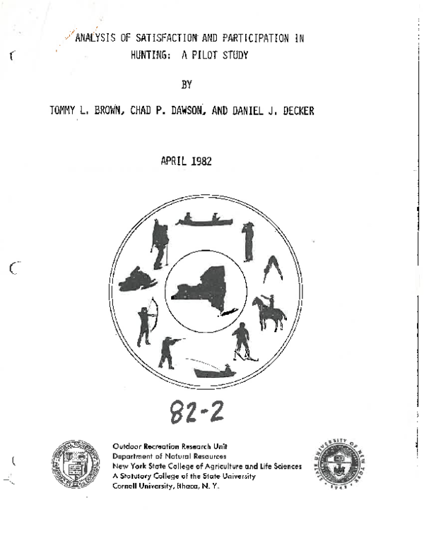 (PDF) Analysis of Satisfaction and Participation in Hunting: A Pilot Study