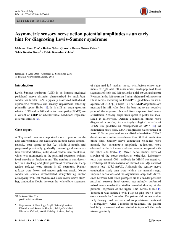 (PDF) Asymmetric sensory nerve action potential amplitudes as an early ...