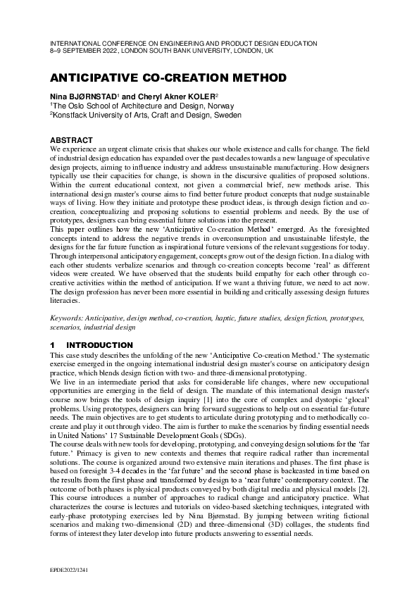 (PDF) Anticipative Co-Creation Method