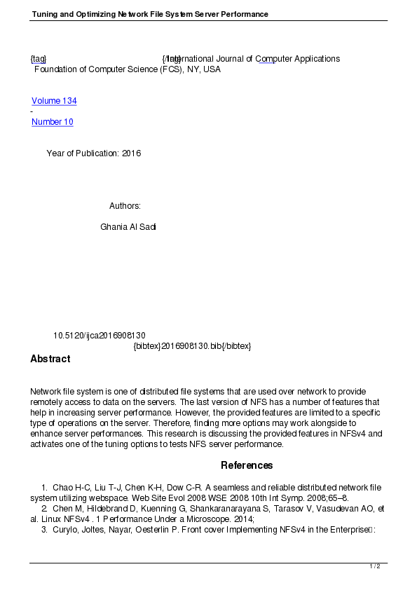 Pdf Tuning And Optimizing Network File System Server Performance