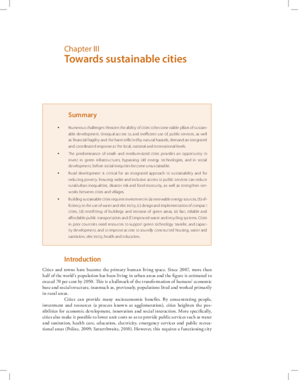 (PDF) Towards Sustainable Cities