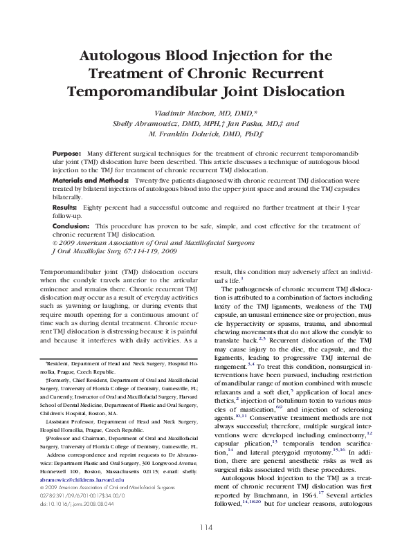 (PDF) Autologous Blood Injection for the Treatment of Chronic Recurrent ...