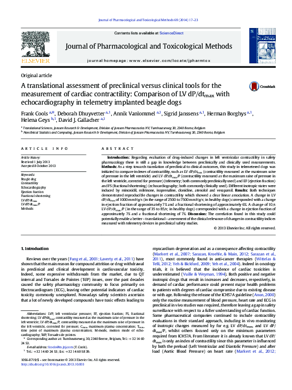 (PDF) A translational assessment of preclinical versus clinical tools ...