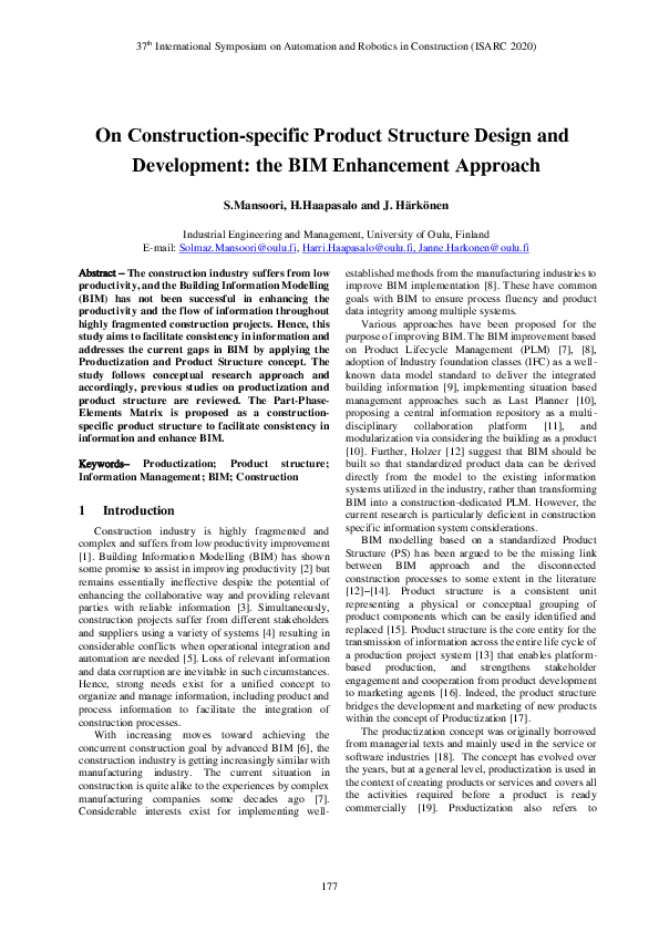 (PDF) On construction-specific Product Structure Design and Development ...