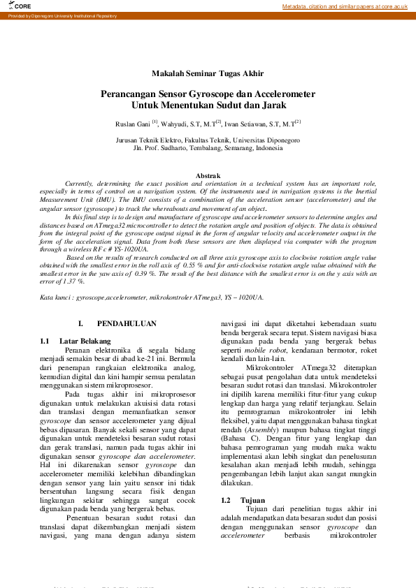(PDF) Perancangan Sensor Gyroscope dan Accelerometer Untuk Menentukan ...