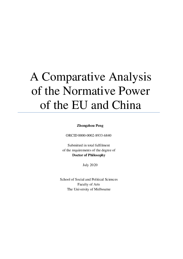 (PDF) A comparative analysis of the normative power of the EU and China
