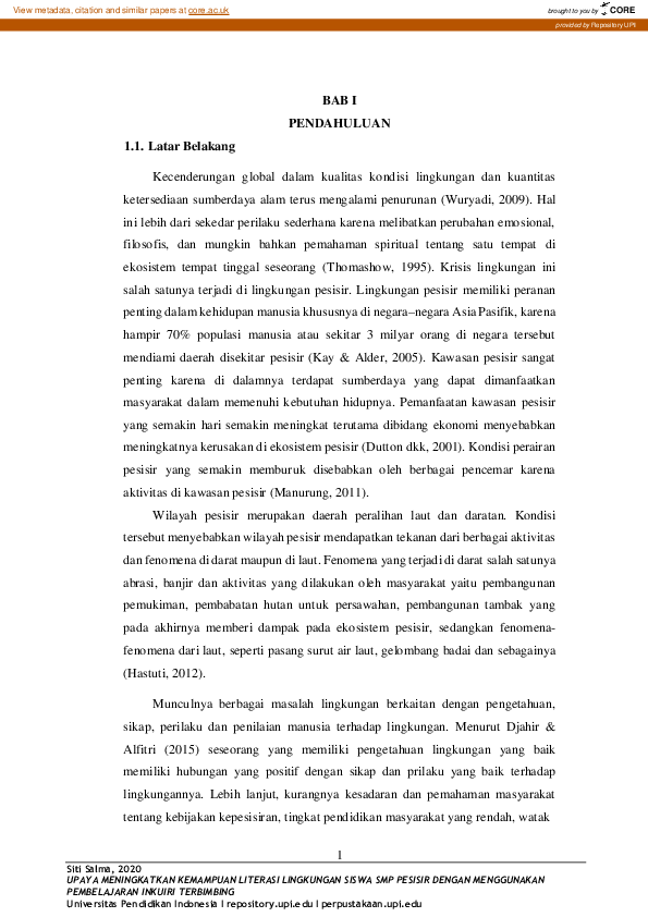 (PDF) Upaya Meningkatkan Kemampuan Literasi Lingkungan Siswa SMP ...