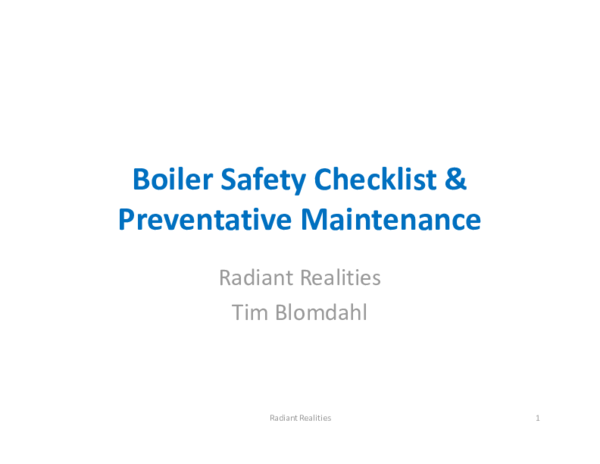 (PDF) Boiler Safety Checklist & Preventative Maintenance Boiler Safety ...