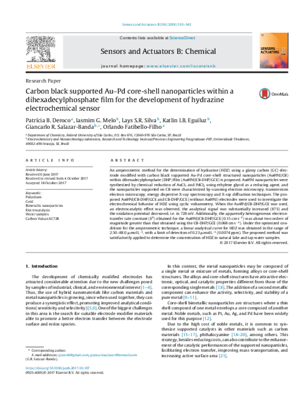 (PDF) Carbon black supported Au–Pd core-shell nanoparticles within a ...