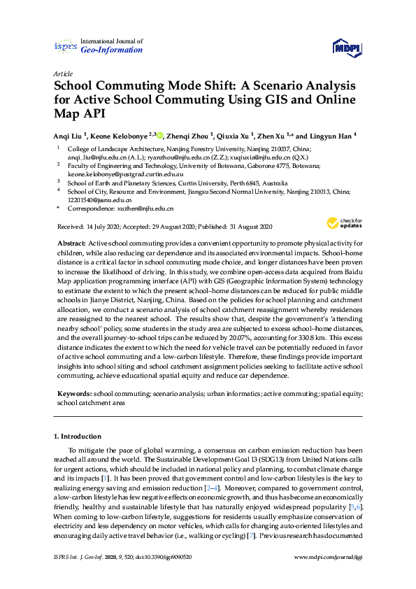 (PDF) School Commuting Mode Shift: A Scenario Analysis for Active ...