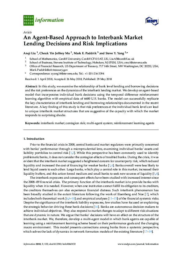 (PDF) An Agent-Based Approach to Interbank Market Lending Decisions and ...