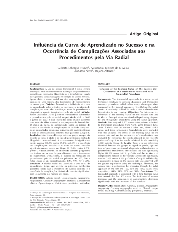 (PDF) Influência da curva de aprendizado no sucesso e na ocorrência de ...