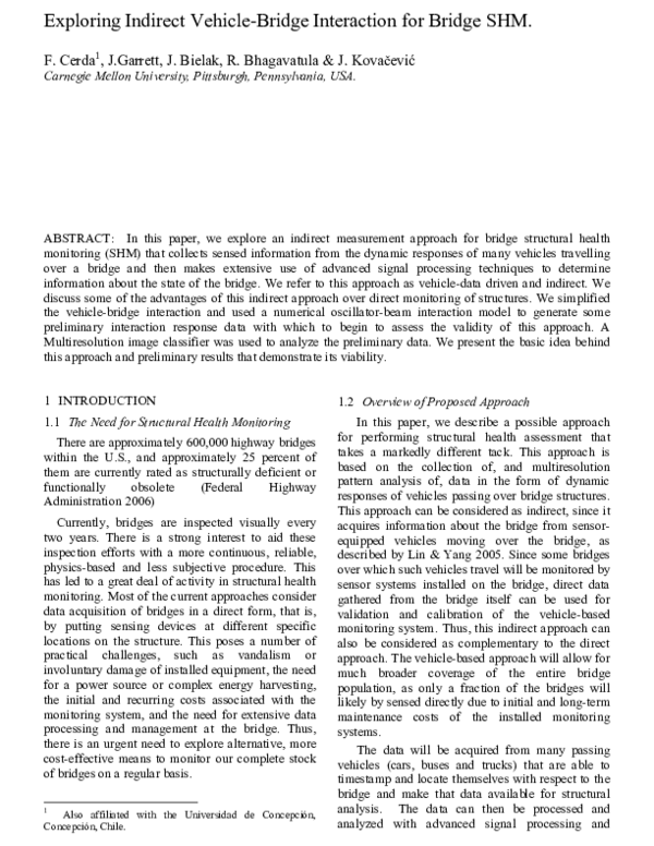 (PDF) Exploring indirect vehicle-bridge interaction for bridge SHM