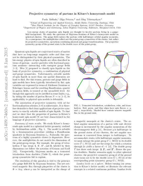 (PDF) Projective symmetry of partons in the Kitaev honeycomb model