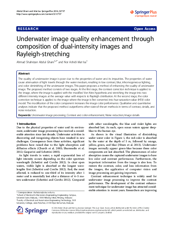 (PDF) Underwater image quality enhancement through integrated color ...