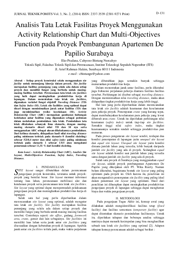 (PDF) Analisis Tata Letak Fasilitas Proyek Menggunakan Activity ...