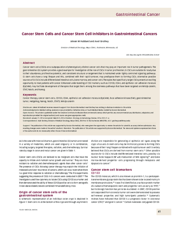 (PDF) Cancer Stem Cells and Cancer Stem Cell Inhibitors in ...